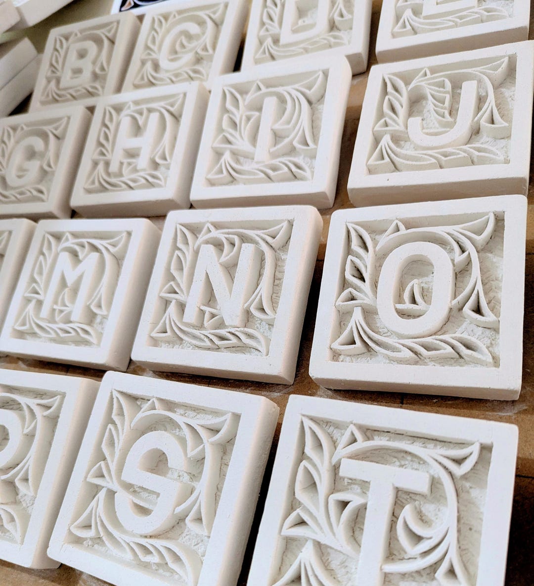 Personalized Hand Carved Plaster Alphabet Letters: First Name Letter ...