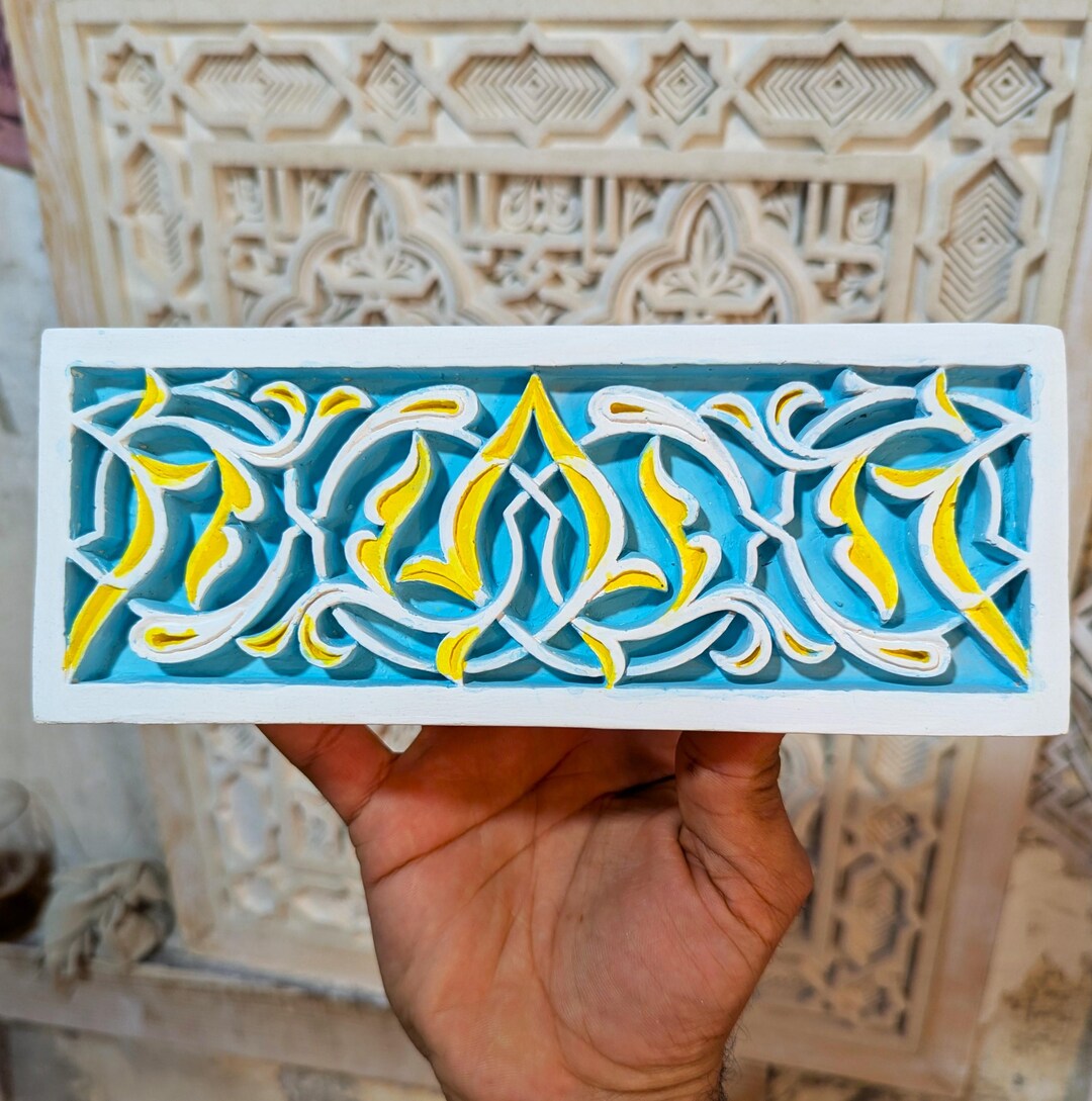 Floral Pattern Carving Plaster Border - Hand Carved Plaster With Floral ...