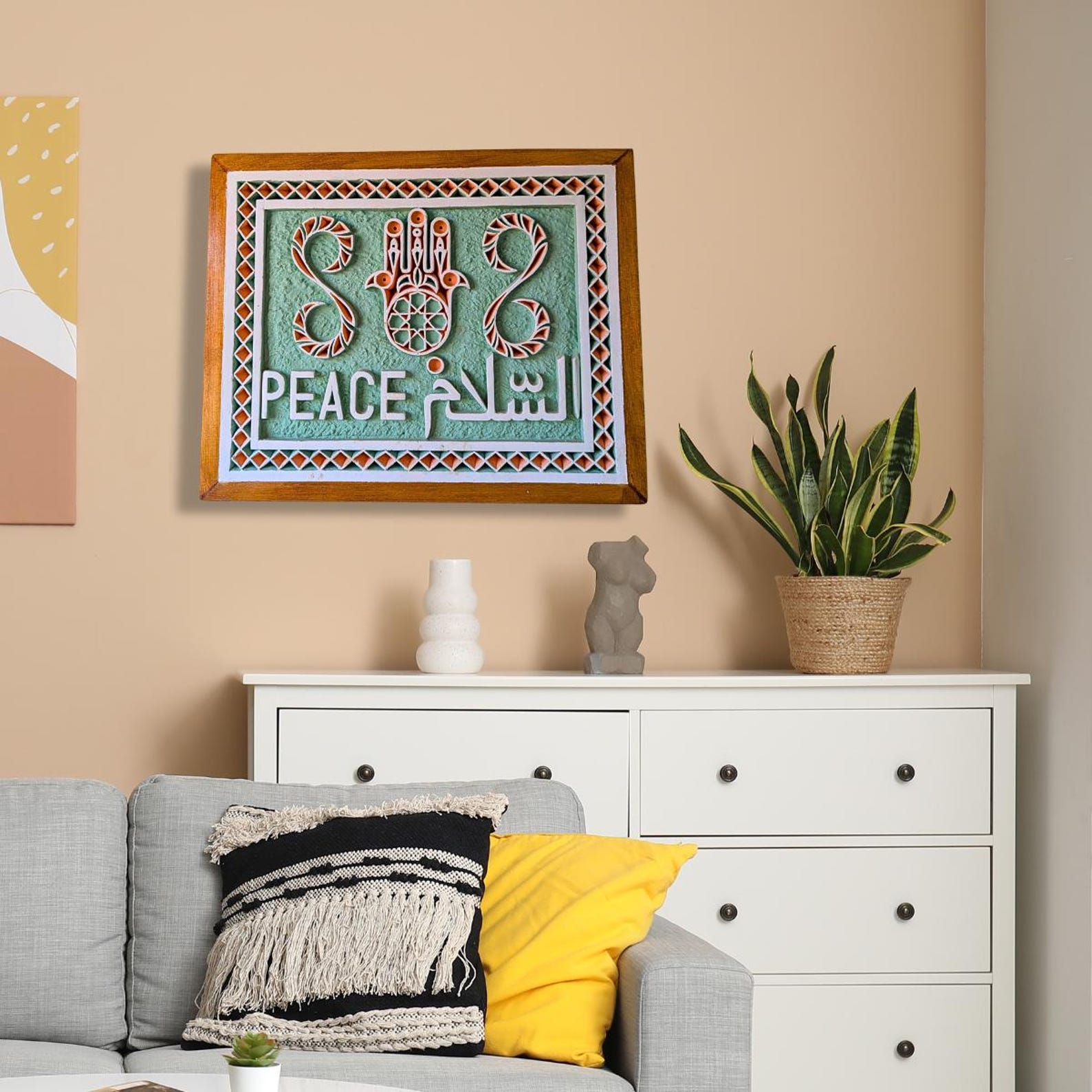 Hamsa and Arabic Calligraphy Hand-carving Plaster Wall Art: Hand of ...