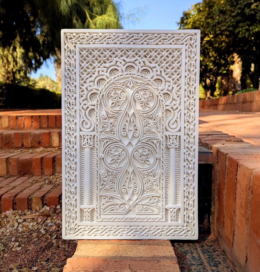 Large Moroccan Hand Carved Plaster Wall Decor, Alhambra Archway ...