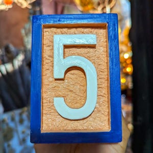 Hand Carved Plaster House Numbers Plaque - Painted Door Numbers Sign ...