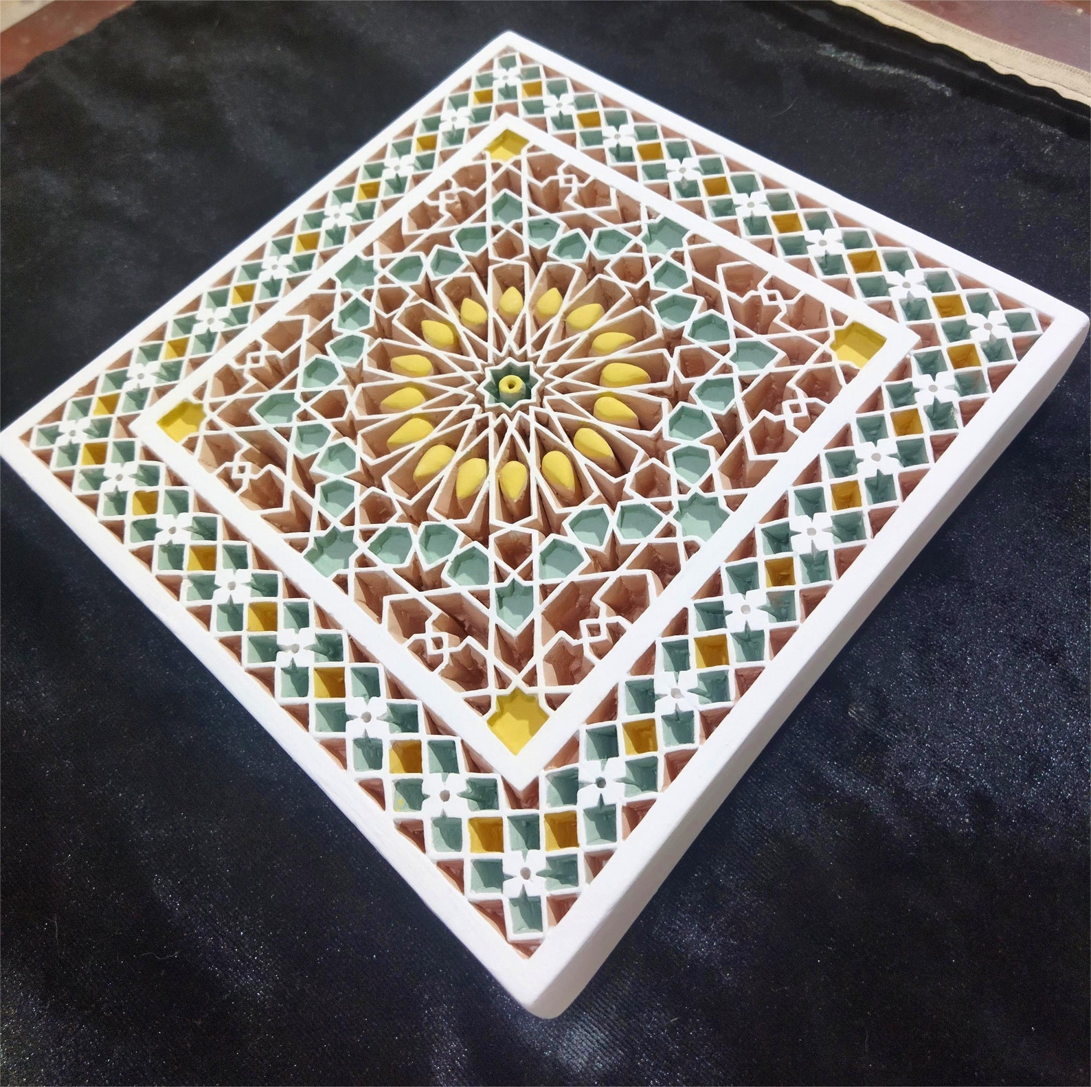 Moroccan Handmade Wall Art Decorative Hand Carved Plaster Plaque ...