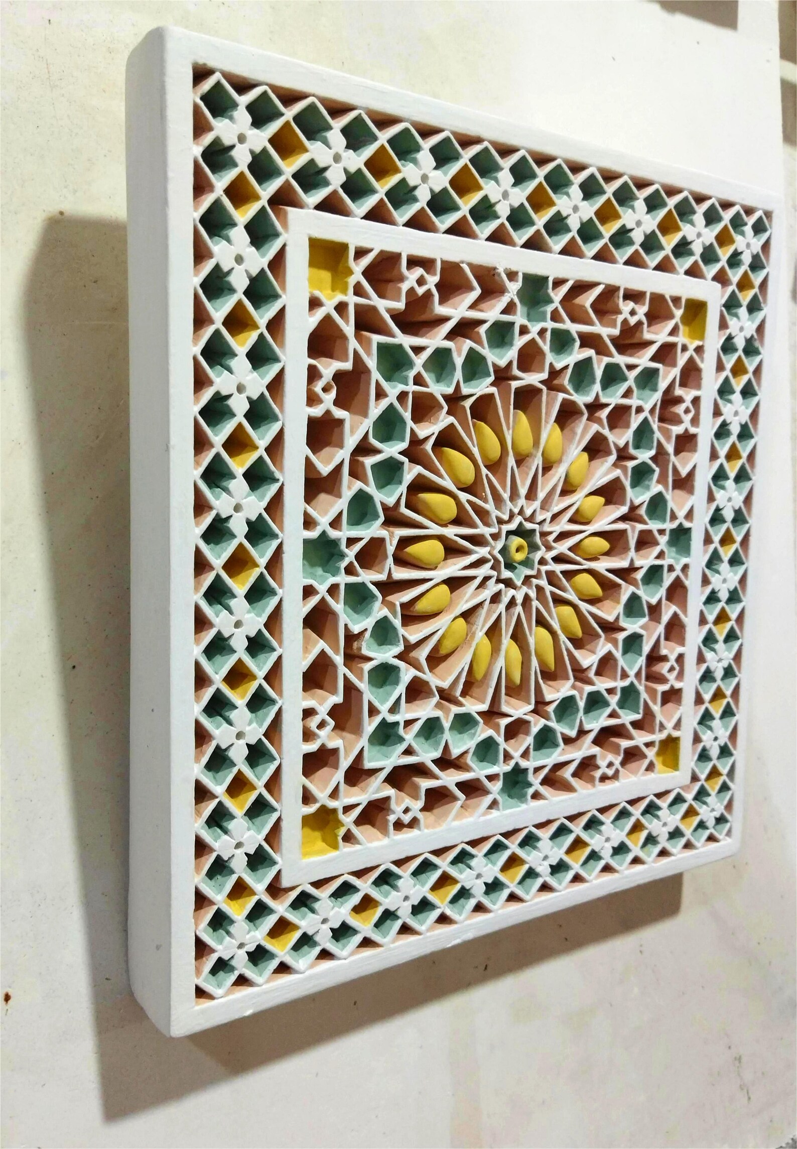 Moroccan Handmade Wall Art Decorative Hand Carved Plaster Plaque ...