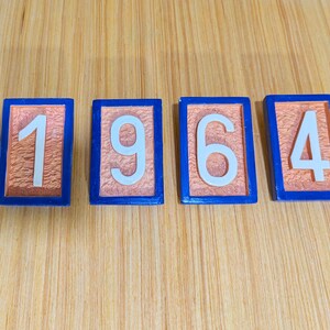 Hand Carved Plaster House Numbers Plaque - Painted Door Numbers Sign ...
