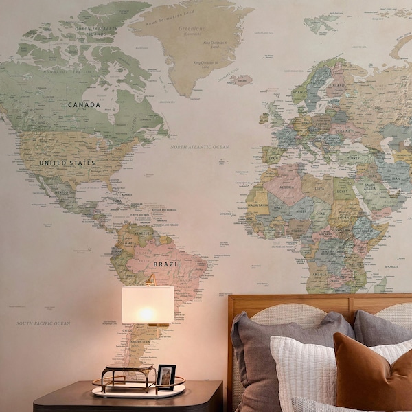 Peel Stick Wall Map - Etsy UK