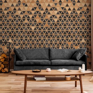 Contemporary Triangle Design Wallpaper | Geometric Woof Effect Triangle ...