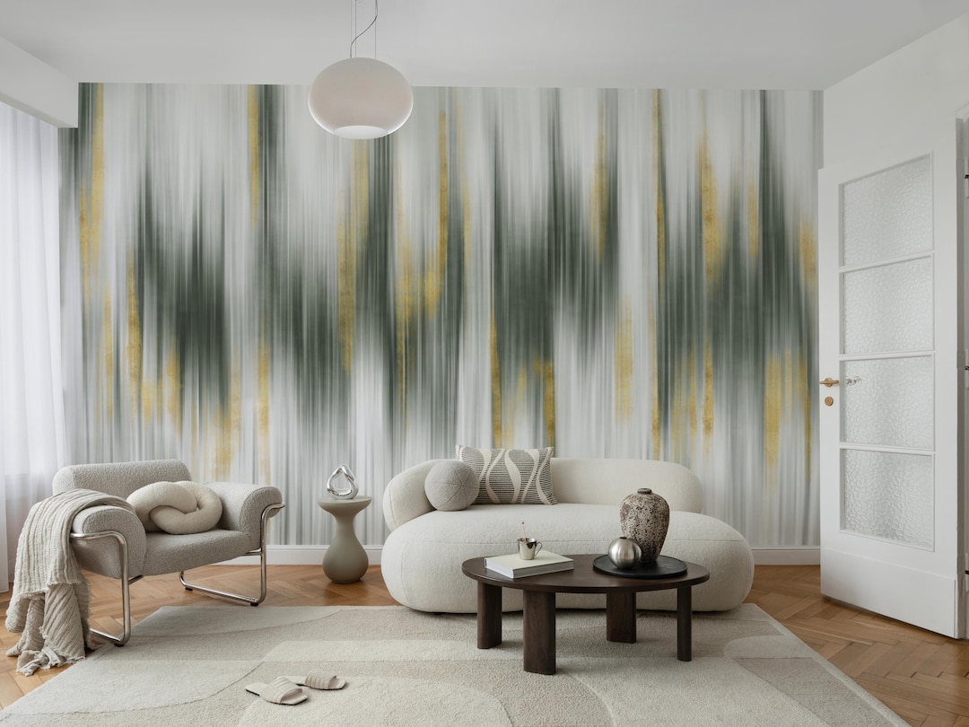 Modern Abstract Color Wash Wallpaper | Vertical Brushstroke Wall Mural ...