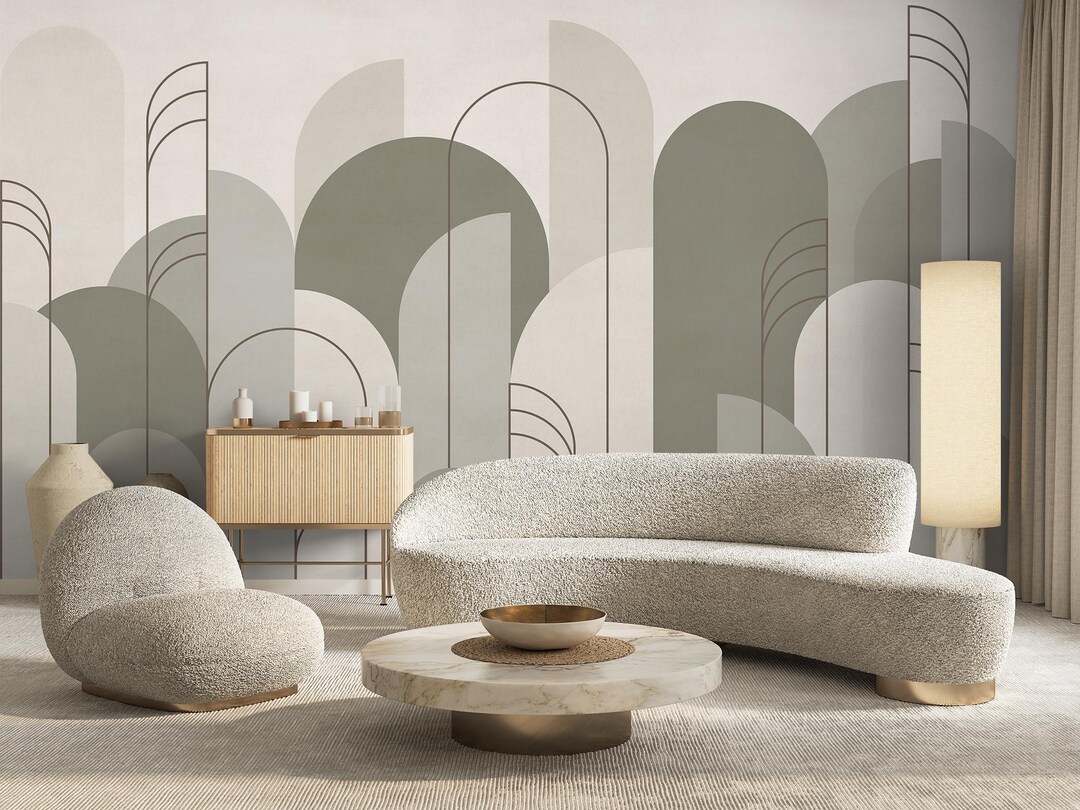 Modern Abstract Geometric Arch Wallpaper Minimalist Geometric Arches ...