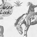Wild West Adventure Pattern Wall Mural | Western Monochrome Grey Rodeo ...