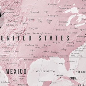 Nursery Soft Pink World Map Wallpaper | Cute World Map Girls Room Mural ...