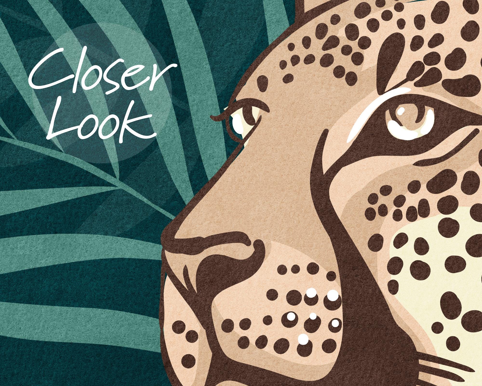 Tropical Jungle Leopard Pattern Wallpaper | Cheetah and Leaves Wall ...