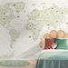 Cute World Map Kids Wallpaper Soft Green World Map With Animals Peel ...