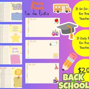 Daily Pre K Planner, to Do List Pre K Teacher, Monthly Pre K Teacher ...