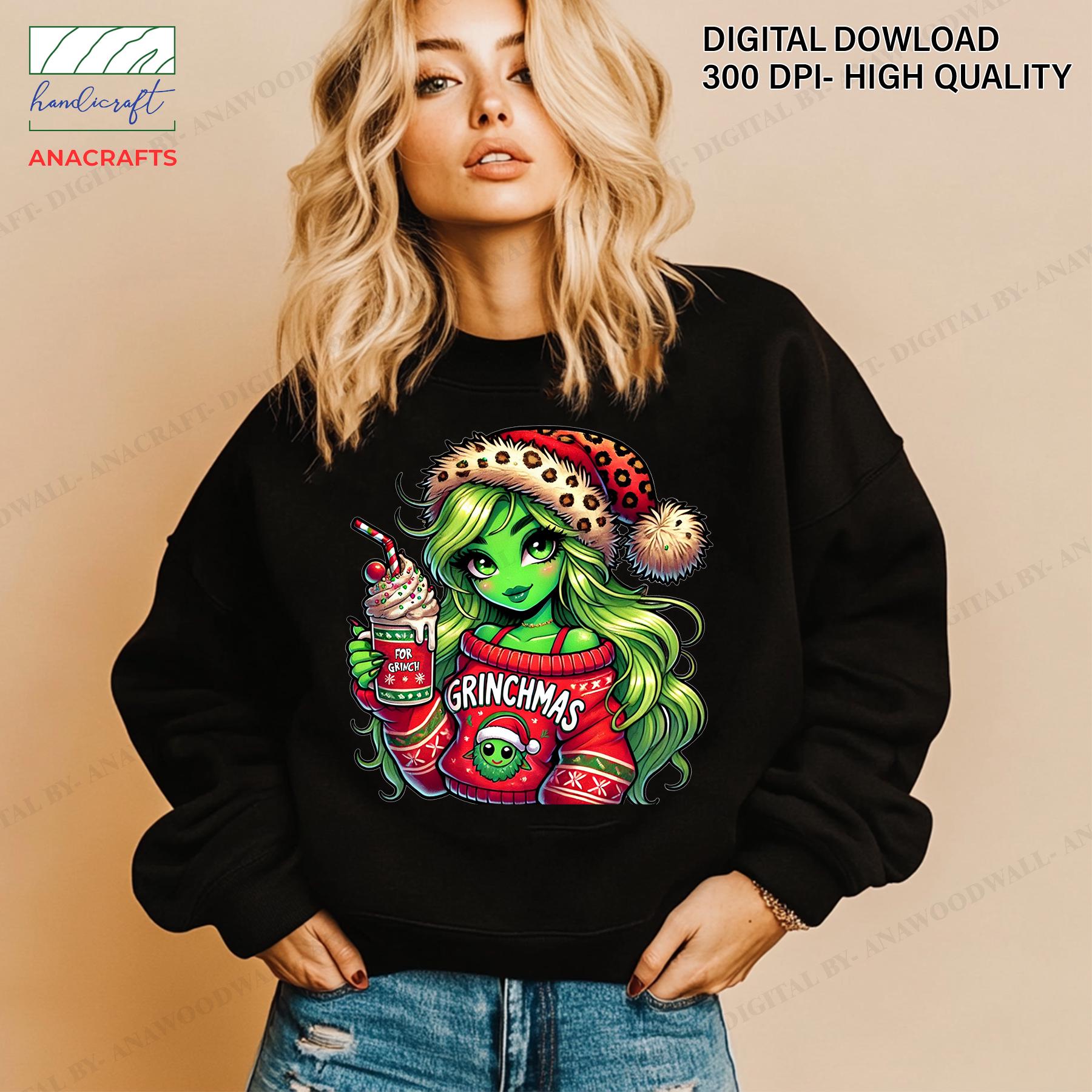 Christmas Girl Cute Boujee PNG, Mean Green Girl Christmas Custom Png ...