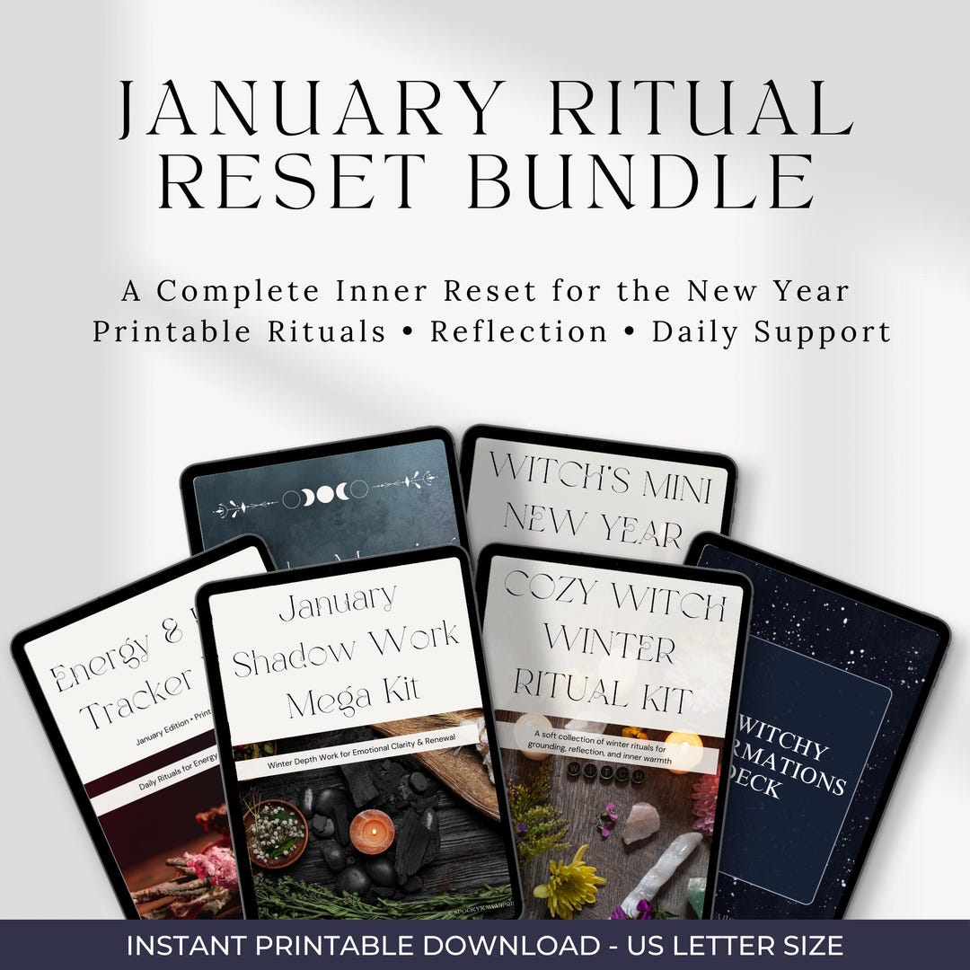 January Ritual Reset Bundle PDF, Witchy Winter Self Care and Shadow ...