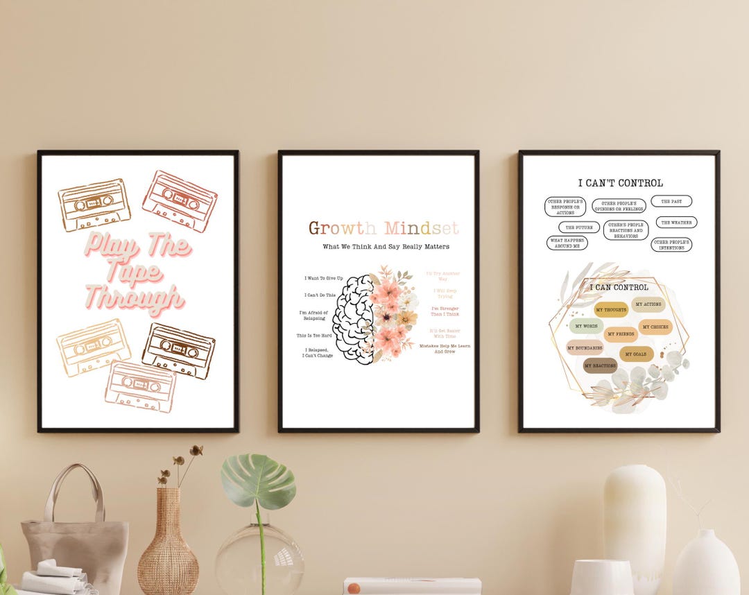 3 Mental Health and Recovery Posters Bundle | Printable Wall Art ...