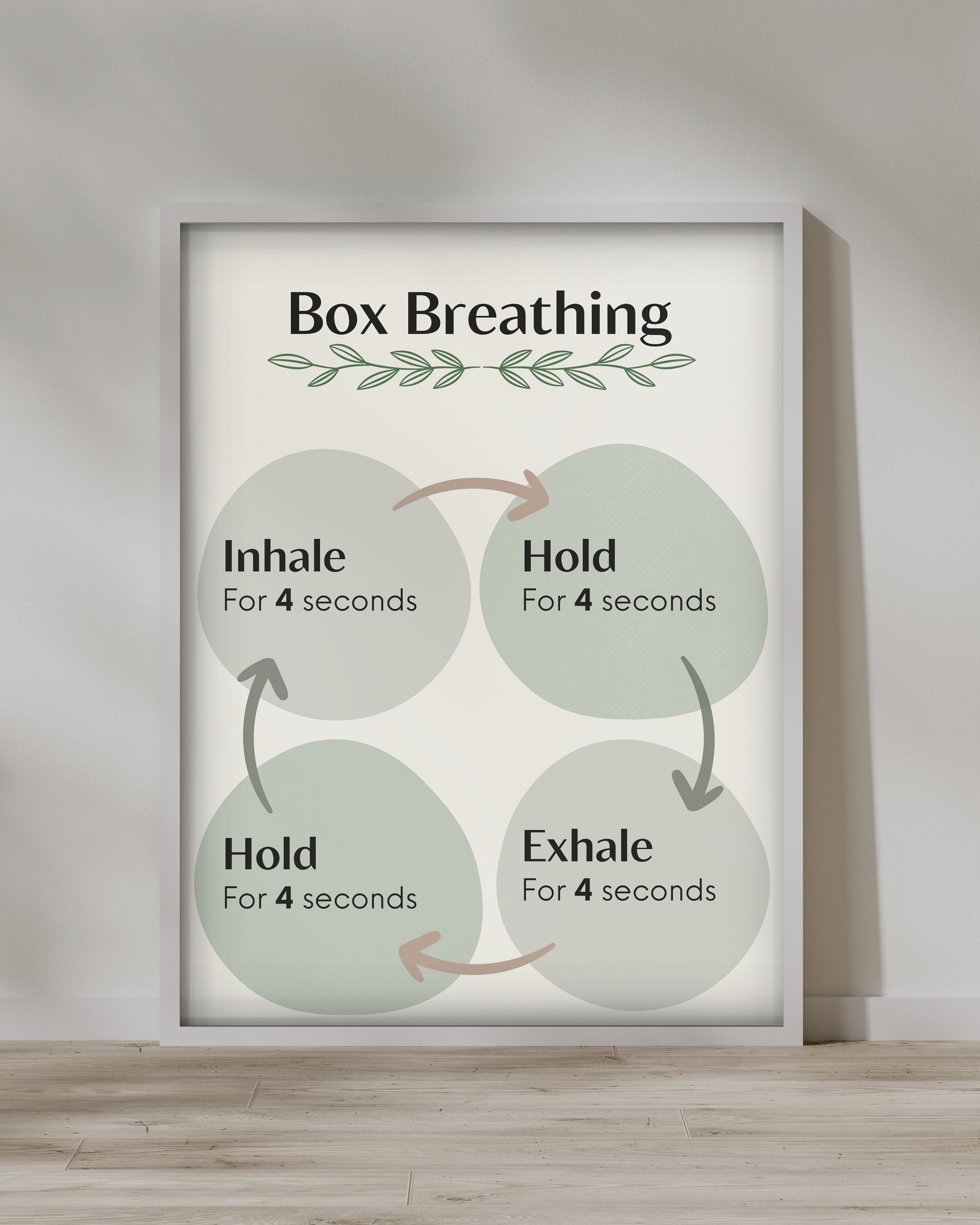 Box Breathing Mental Health Poster Printable Wall Art Mental Health ...