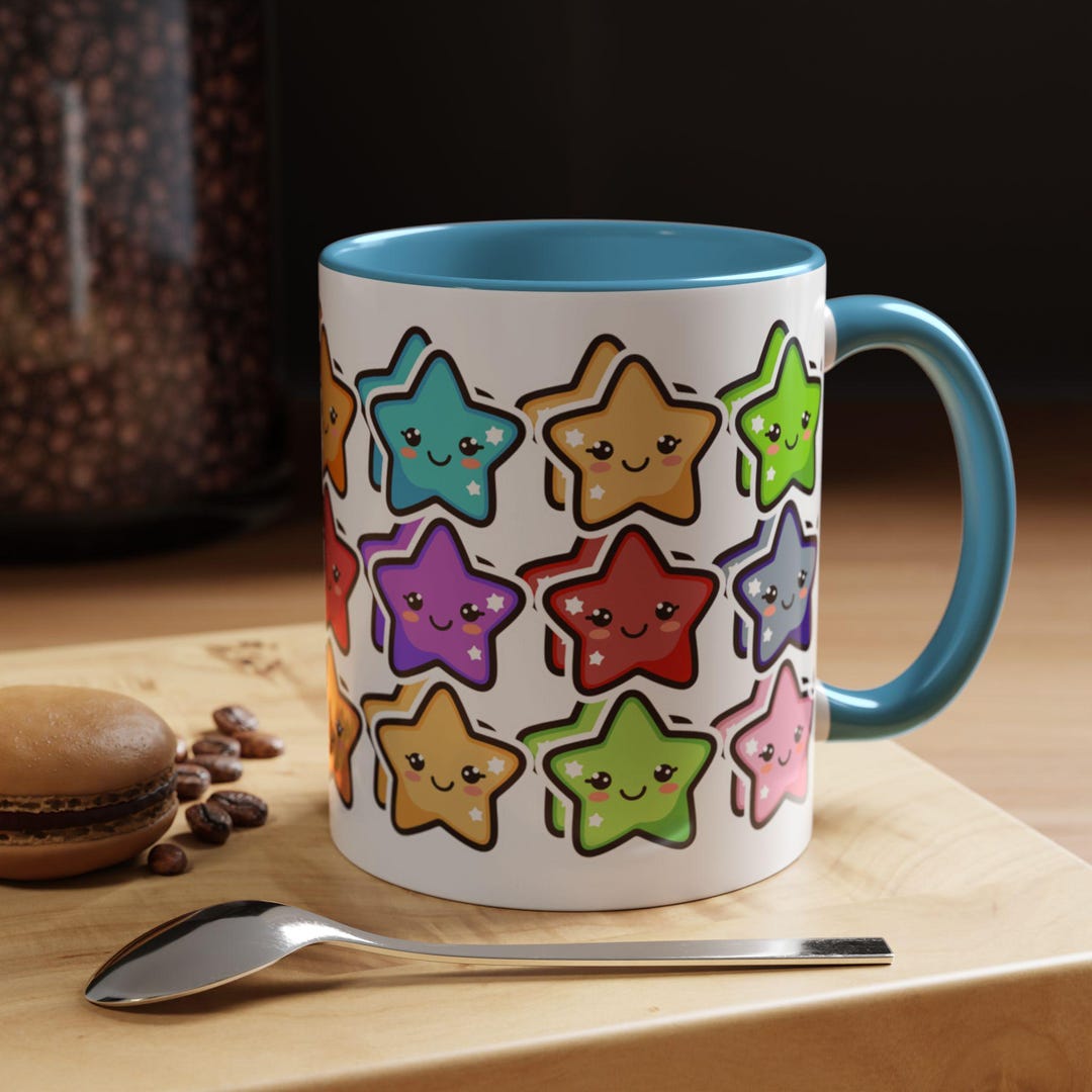 Kawaii Star Coffee Mug - Cute Mug for Coffee Lovers, Adorable Tea Cup ...