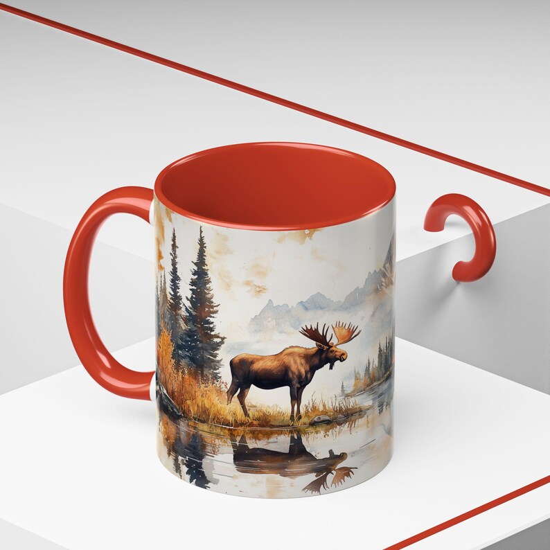 Watercolor Forest Scene Coffee Mug, Nature Lover Gift, Cabin Decor Cup ...