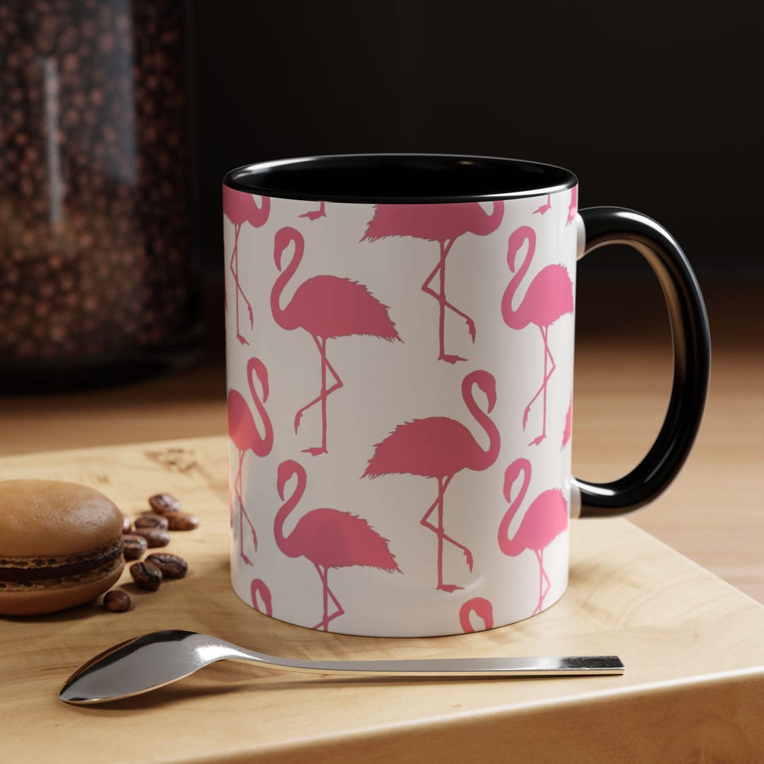 Flamingo Print Coffee Mug, Cute Bird Pattern Tea Cup, Gift for Flamingo ...