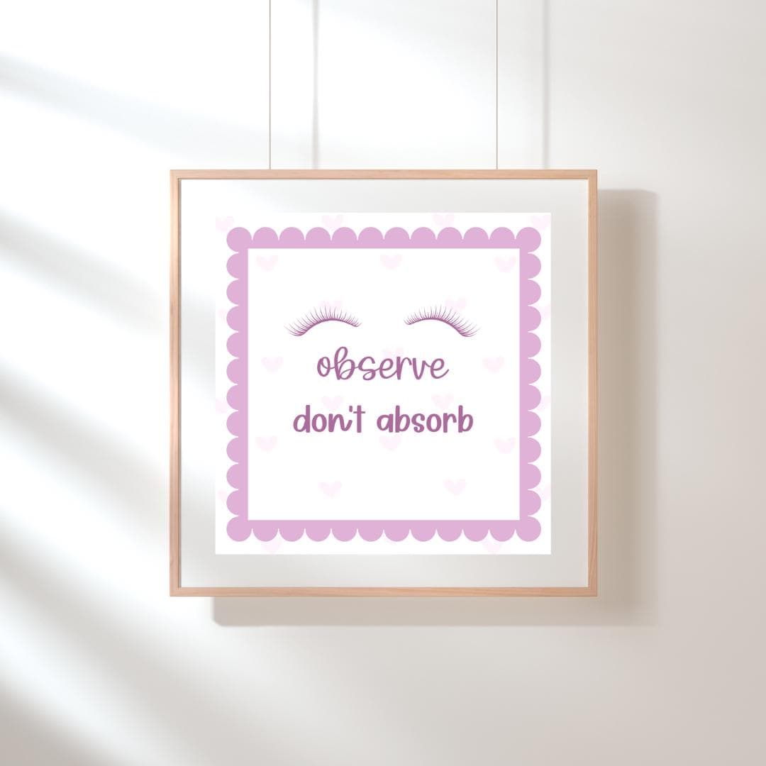 Pastel Pink "observe Don't Absorb" 8x8 Wall Art || Digital Download ...