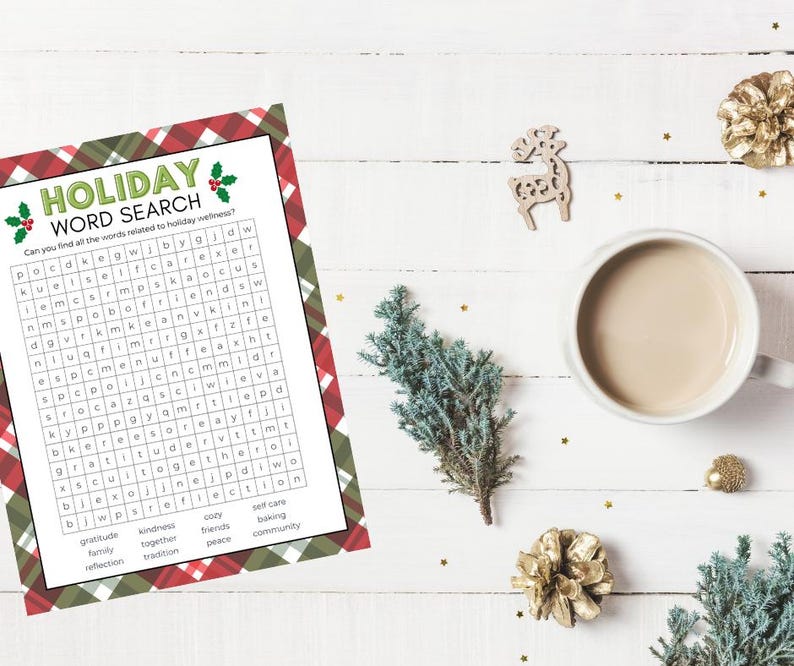 Holiday Word Search Easy Word Search Puzzle - Etsy