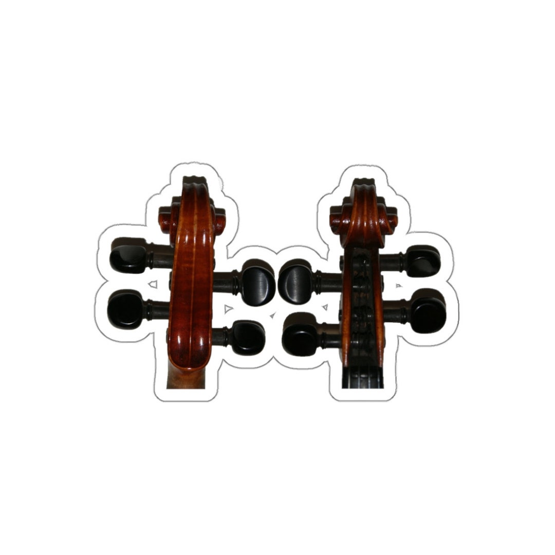 Violin Scroll Sticker: Front & Back Illustrations - Etsy