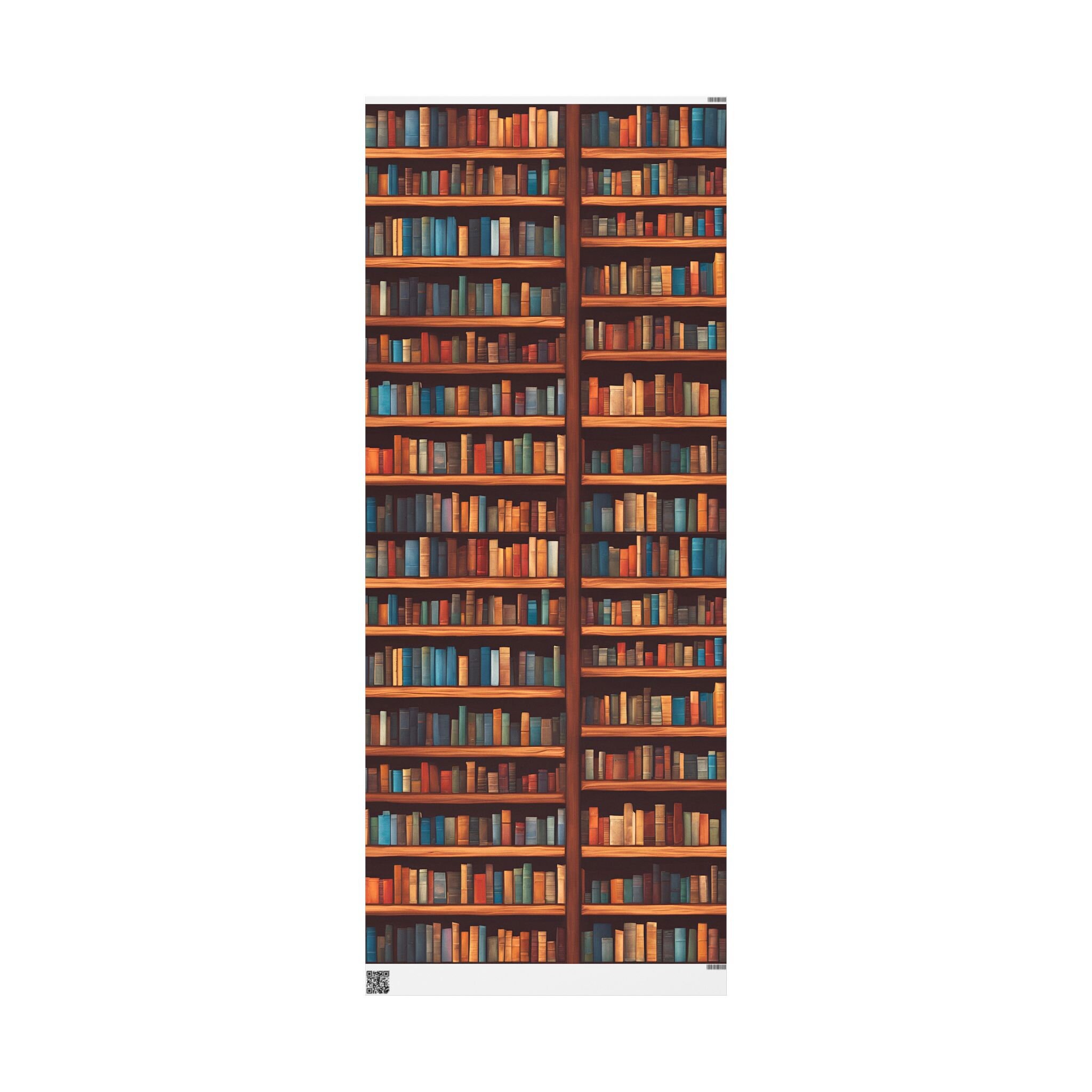 Books on Bookshelves Wrapping Paper, Literary-themed Gift Wrap for Book ...
