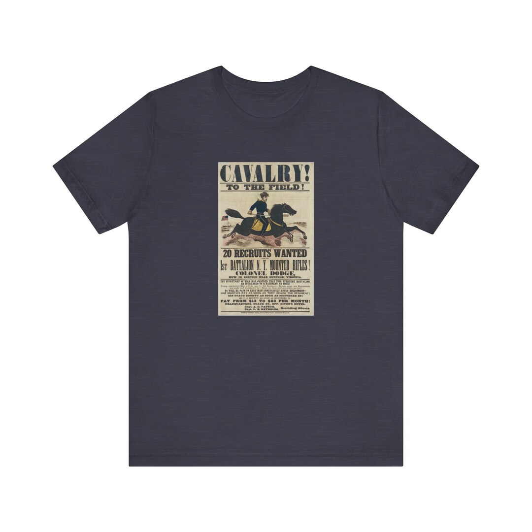 Civil War Cavalry Poster T-shirt: Vintage Patriotic Art Tee - Etsy