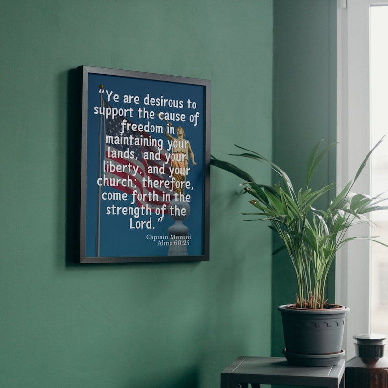 Captain Moroni Poster Quote From Alma Liberty, Freedom, Faith Printable ...
