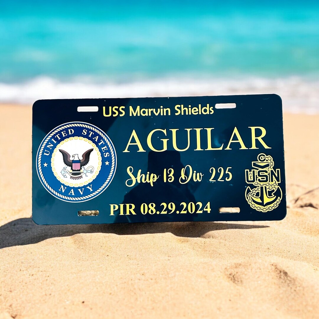 Custom License Plate, License Plate, Miitary, Navy, Sailor, PIR, Navy ...