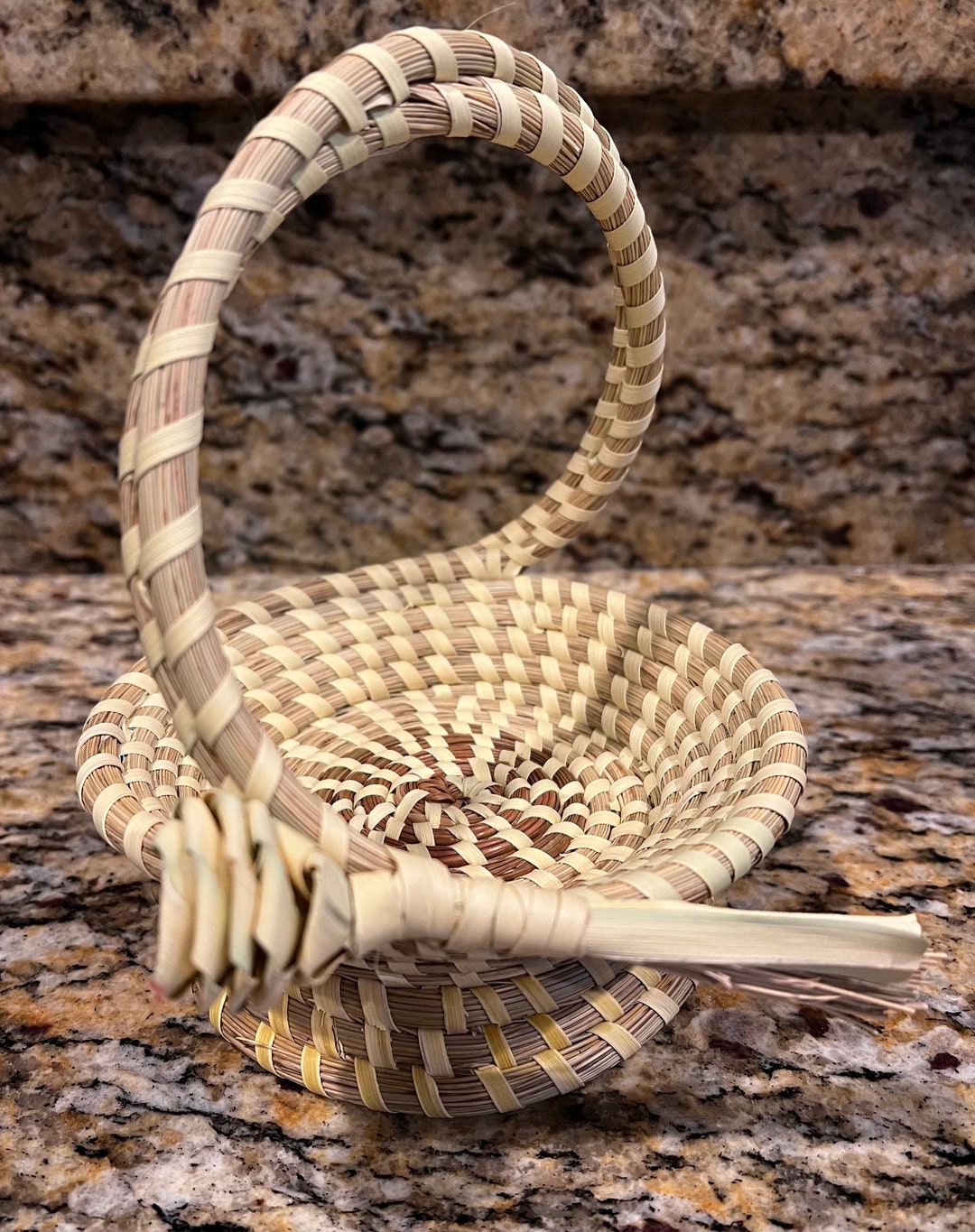 Gullah Sweetgrass Basket sm Flower Basket With Rose - Etsy
