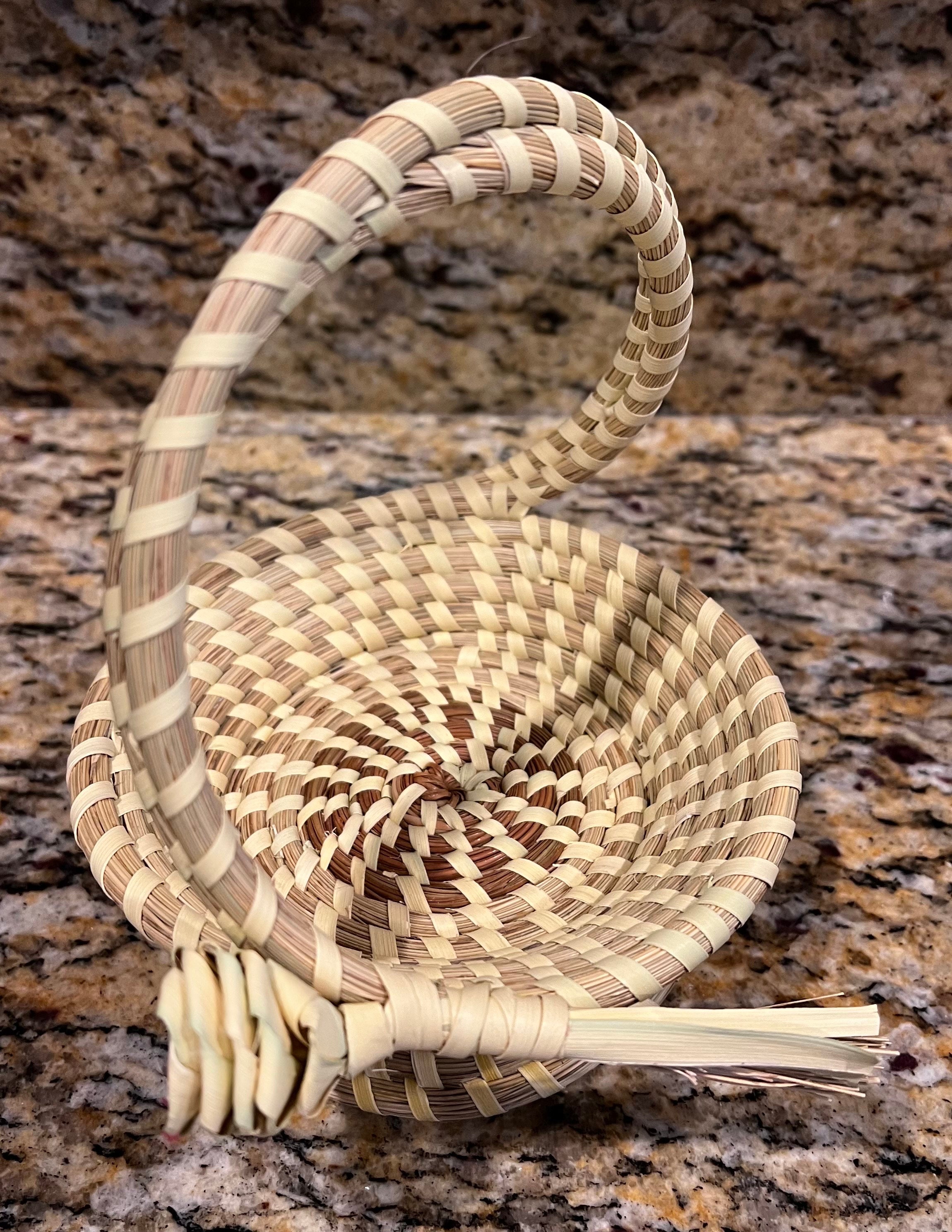 Gullah Sweetgrass Basket sm Flower Basket With Rose - Etsy