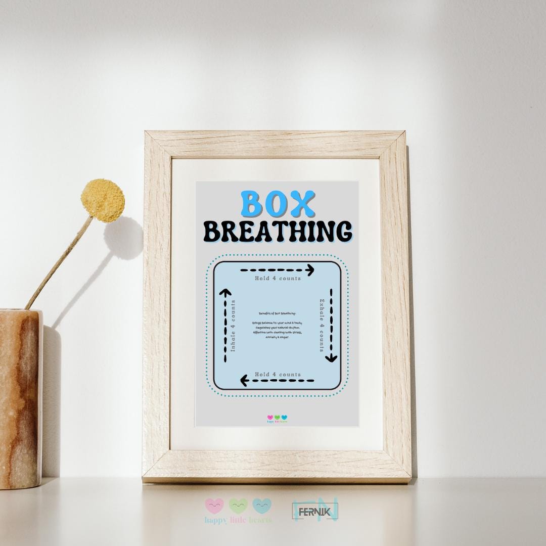 Box Breathing Board for Anxiety - Etsy