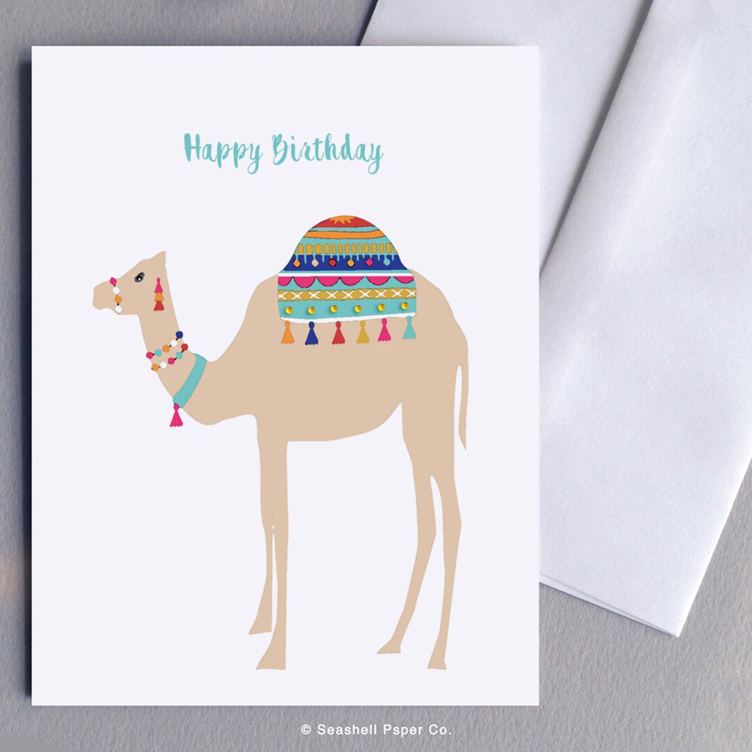 Birthday Camel Card - Etsy