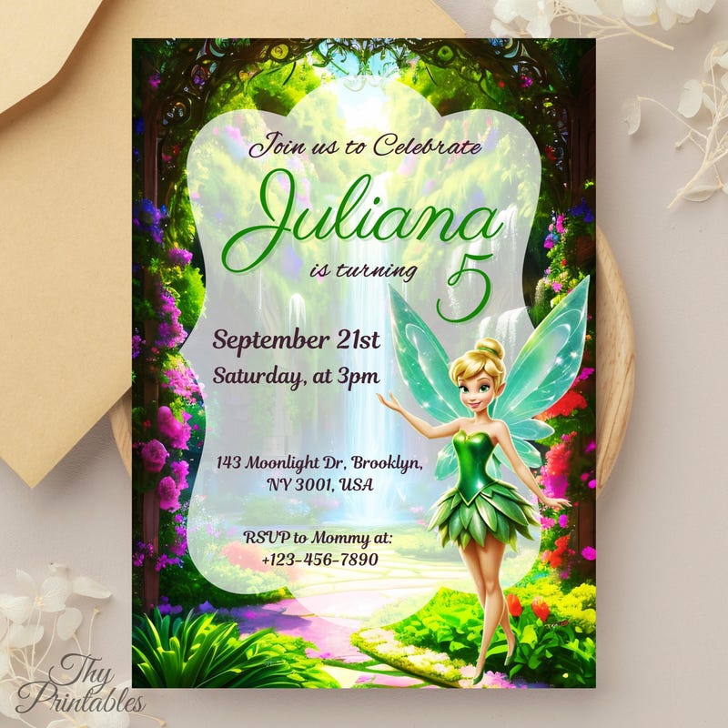 Tinkerbell Invitation - Etsy