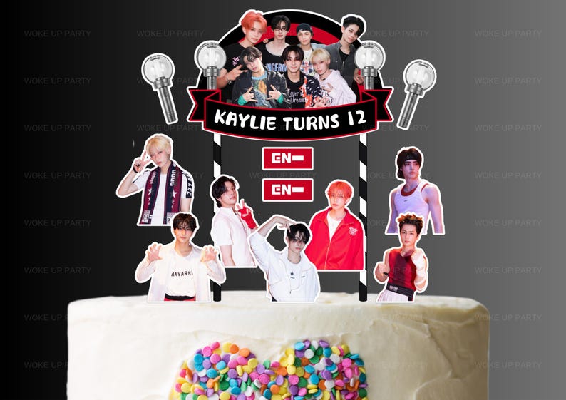 Personalized Enhypen Cake Topper: Printable Birthday Party Decor (PNG ...