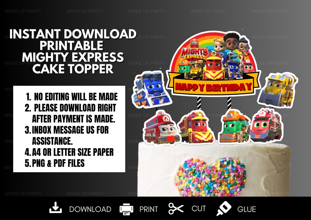 Printable Mighty Express Cake Topper, Mighty Express Centerpiece ...