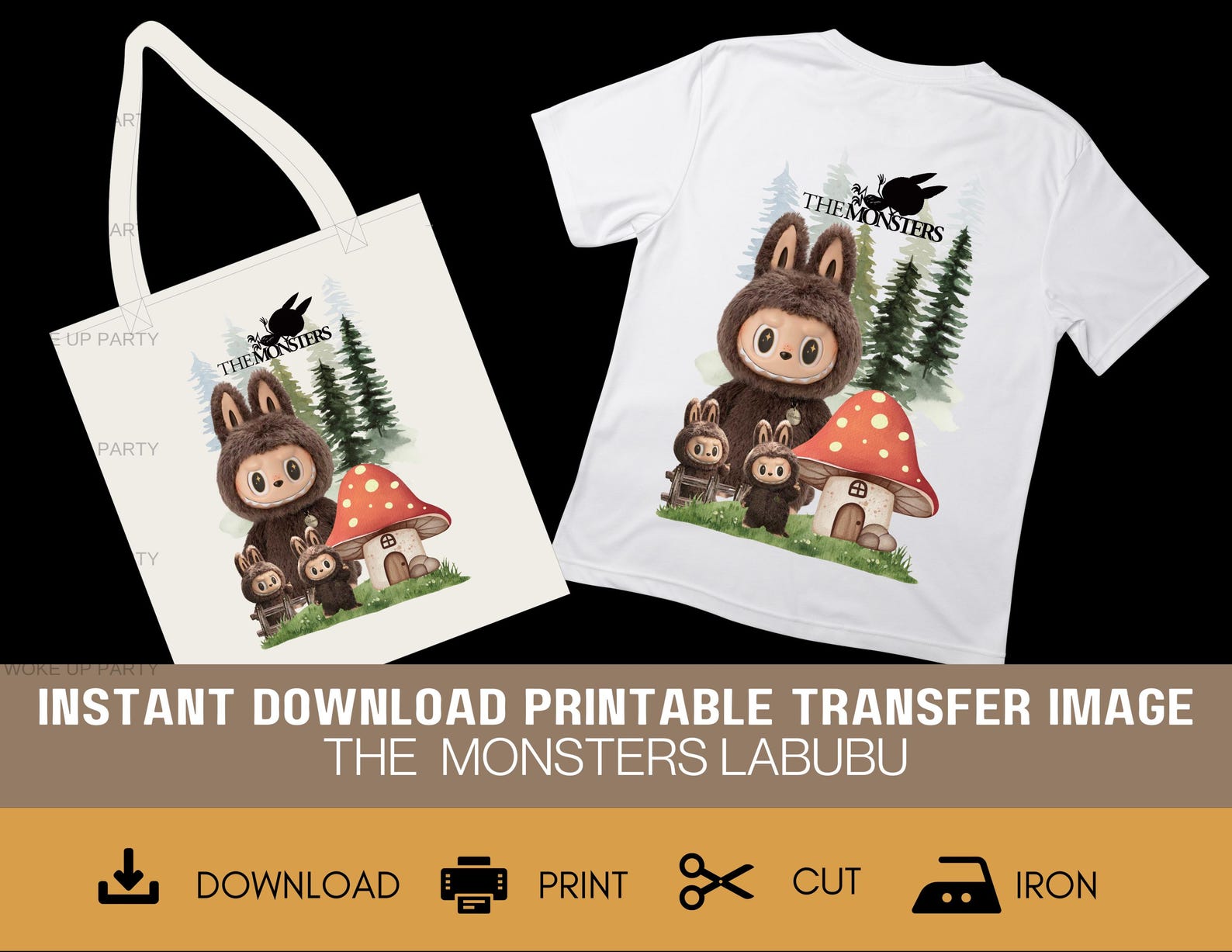 Printable Labubu T-shirt Iron on Transfer, Labubu Life T-shirt, Labubu ...