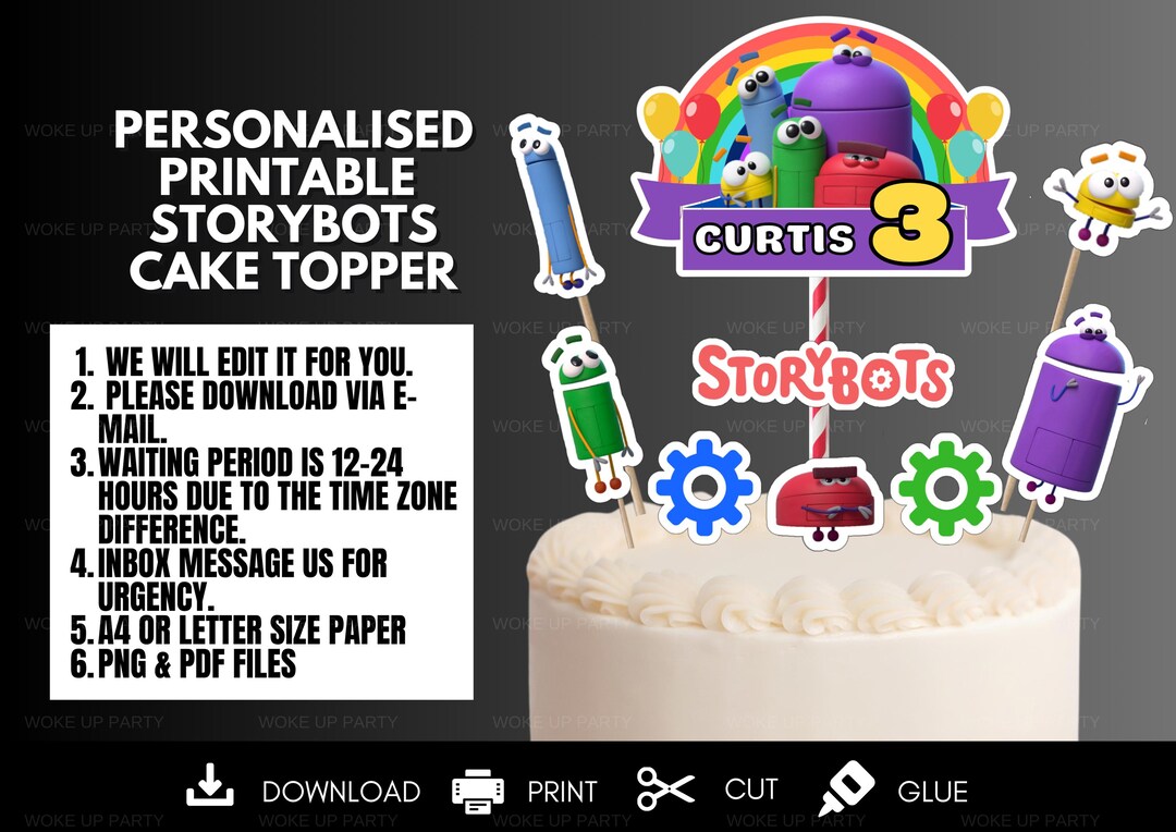 Personalised Printable Storybots Cake Topper, Storybots Centerpiece ...