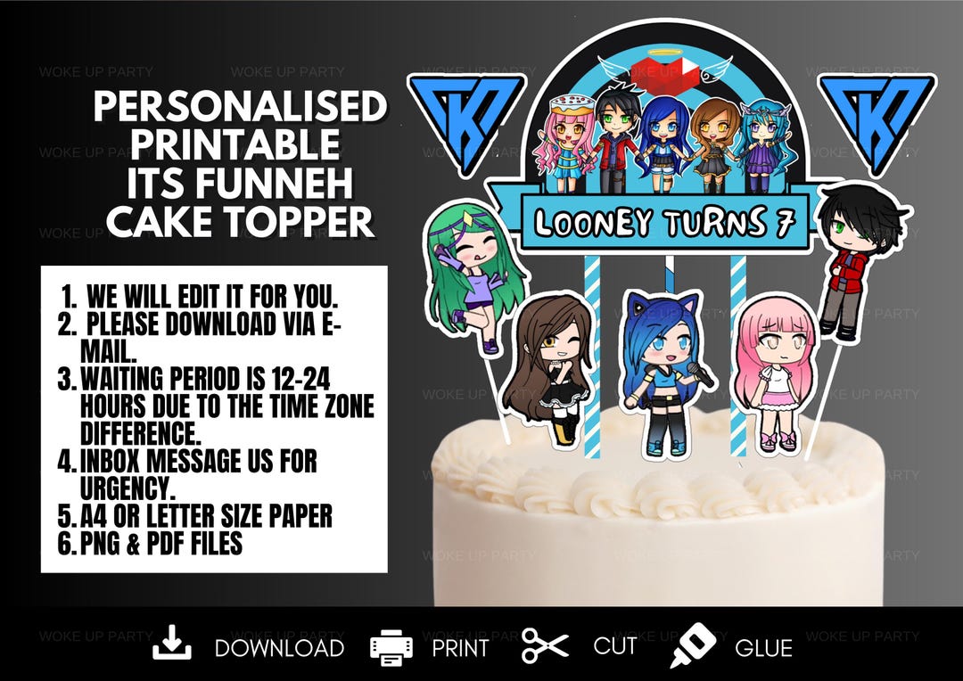 Personalised Printable Its Funneh Cake Topper, Its Funneh Centerpiece ...