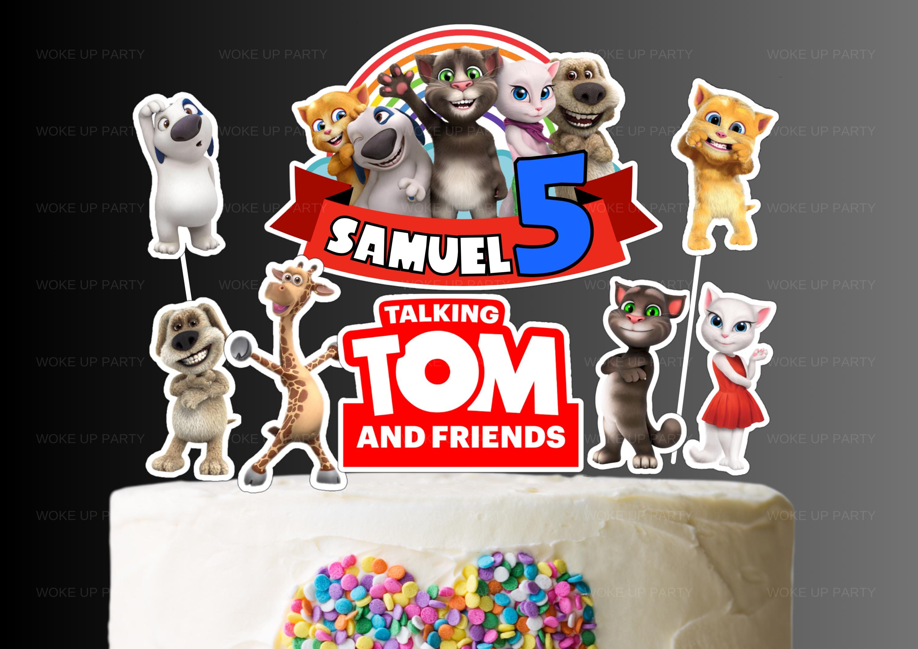 Personalised Printable Talking Tom Cake Topper, Talking Tom Centerpiece ...