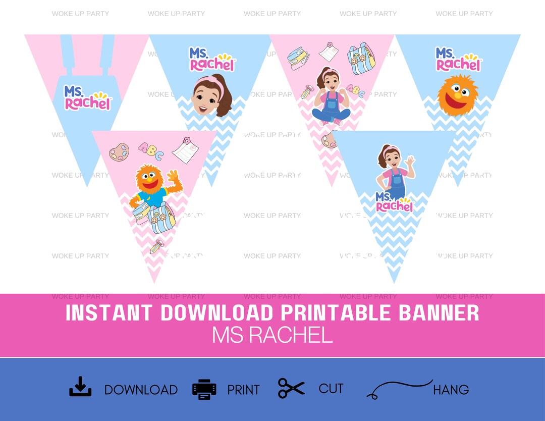 Printable Ms Rachel Banner, Ms Rachel Flag, Ms Rachel Cake Topper, Ms ...