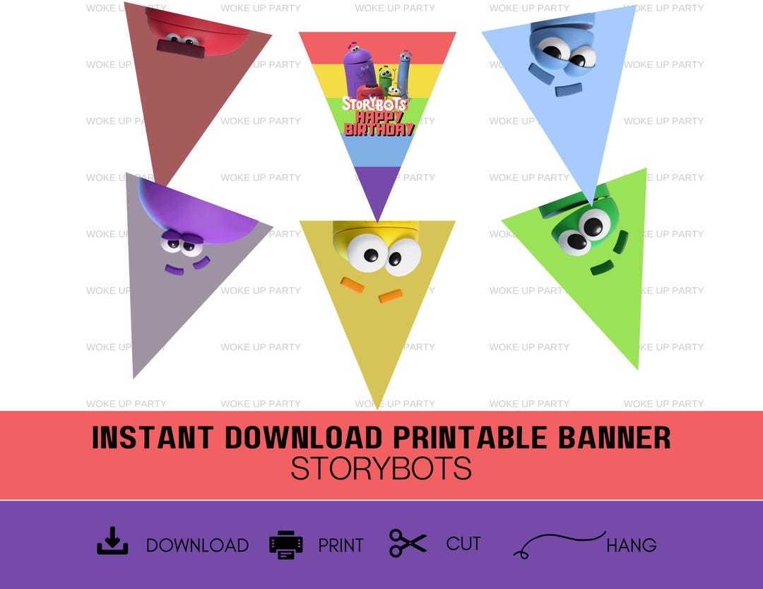 Printable Storybots Happy Birthday Banner: Party Decor (PDF & JPEG) - Etsy