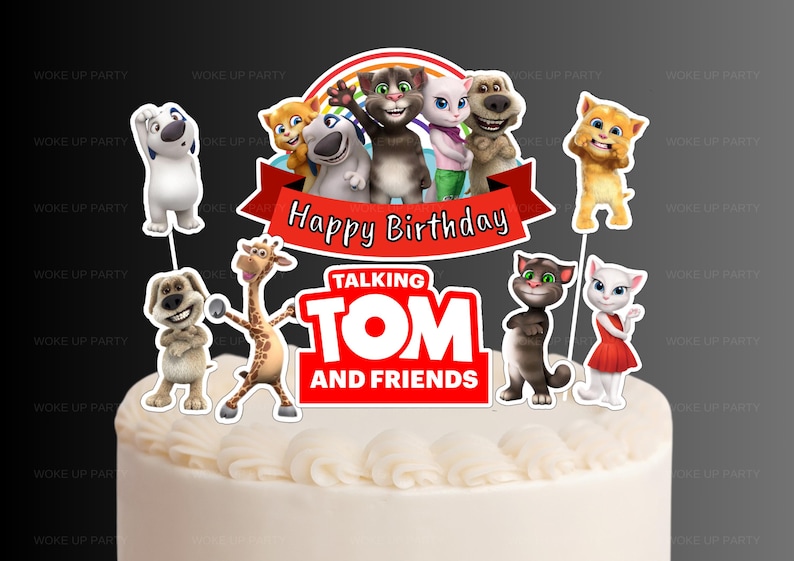 Printable Talking Tom Cake Topper, Talking Tom Centerpiece, Talking Tom ...