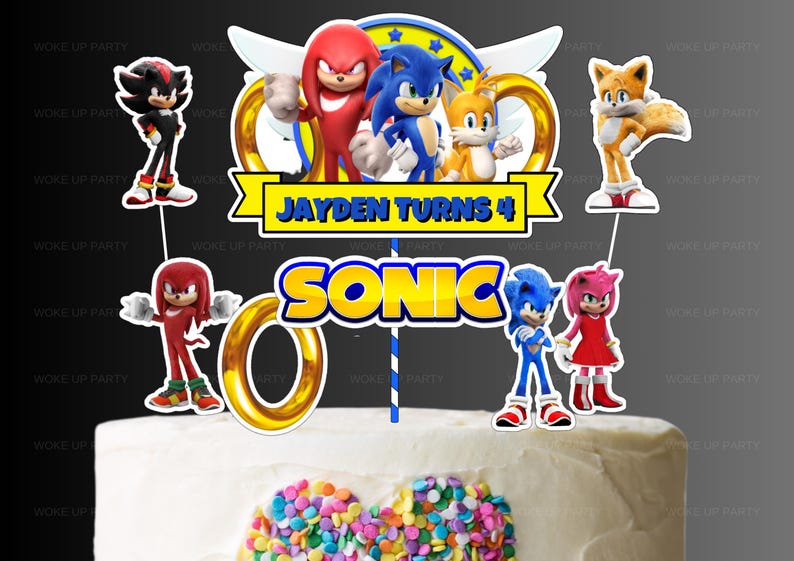 Personalised Printable Sonic Cake Topper, Sonic Centerpiece, Sonic ...