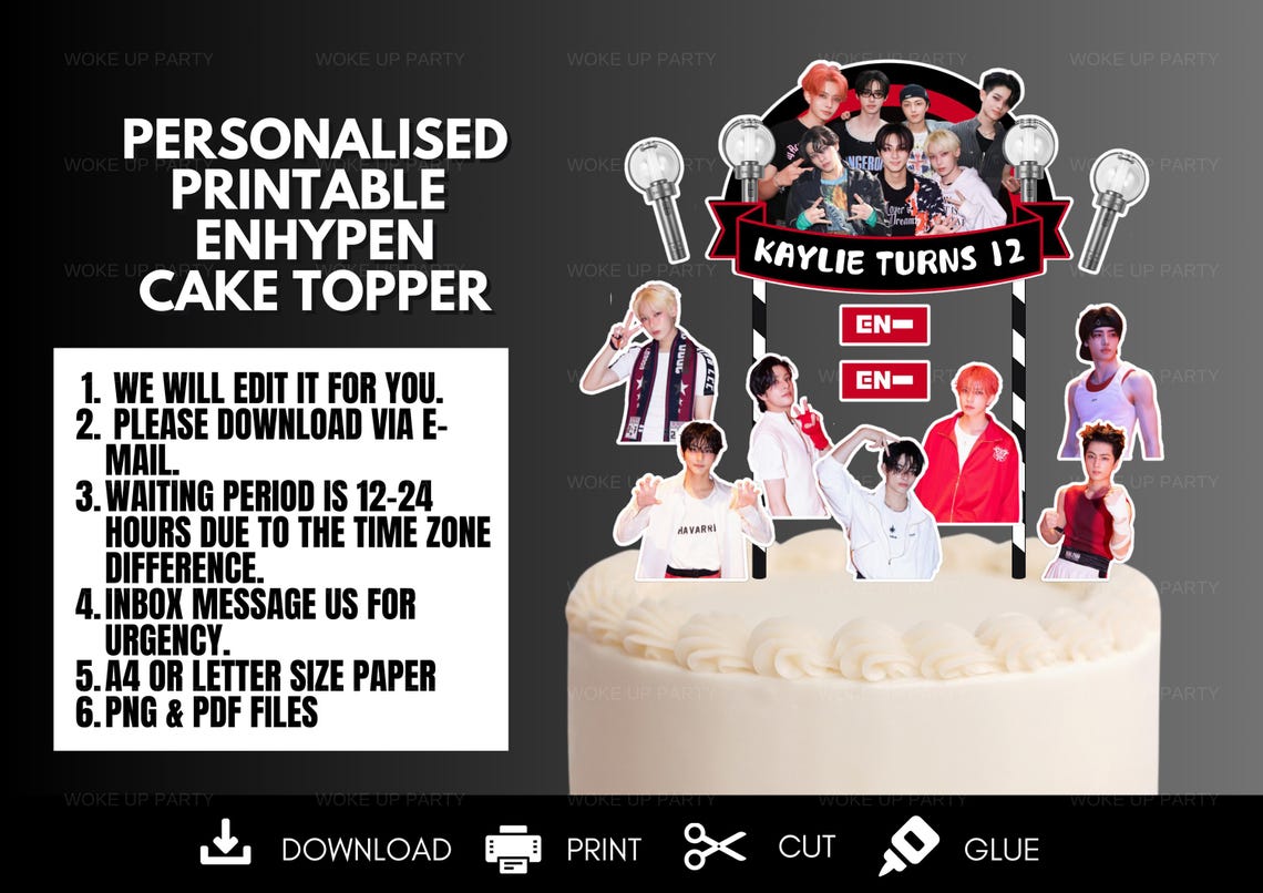 Personalised Printable Enhypen Cake Topper, Enhypen Centerpiece ...
