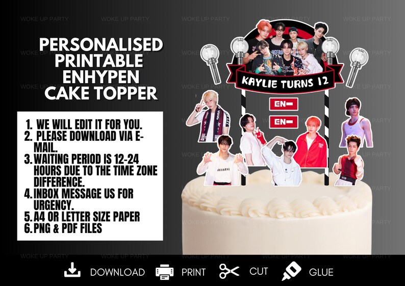 Personalised Printable Enhypen Cake Topper, Enhypen Centerpiece ...