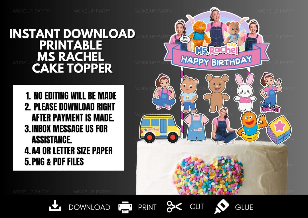 Printable Talking Ms Rachel Topper, Ms Rachel Centerpiece, Ms Rachel ...