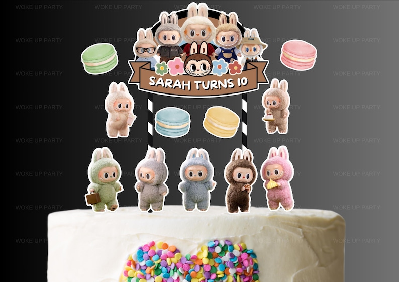 Personalized Labubu Monsters Cake Topper: Printable Party Decor (PNG ...